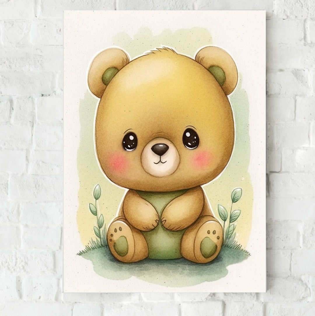Teddy Bear Baby Neutral Nursery Decor, Baby Bear Nursery Printable ...