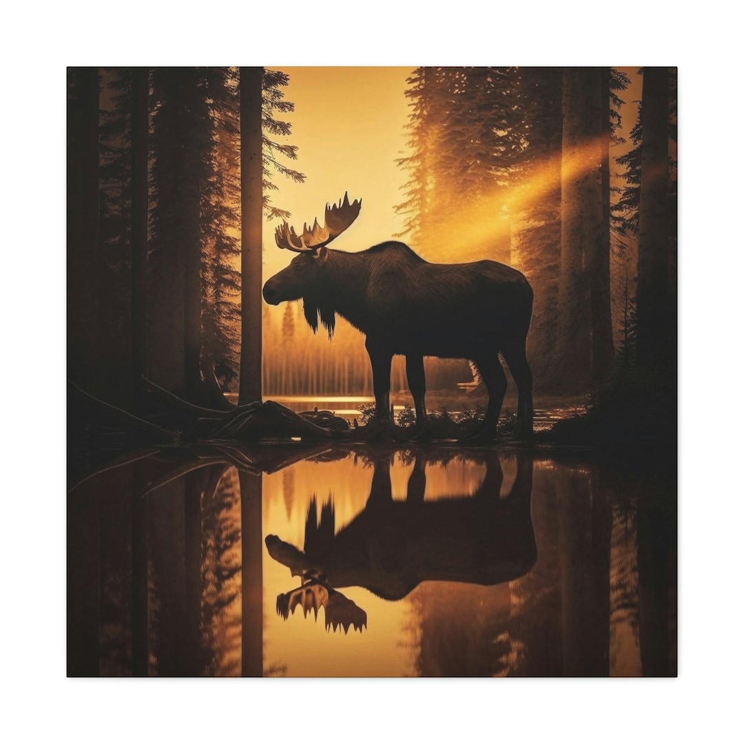 CANVAS Wall Art, Moose Country, Nature Inspired Decor, Moose Wall Art ...