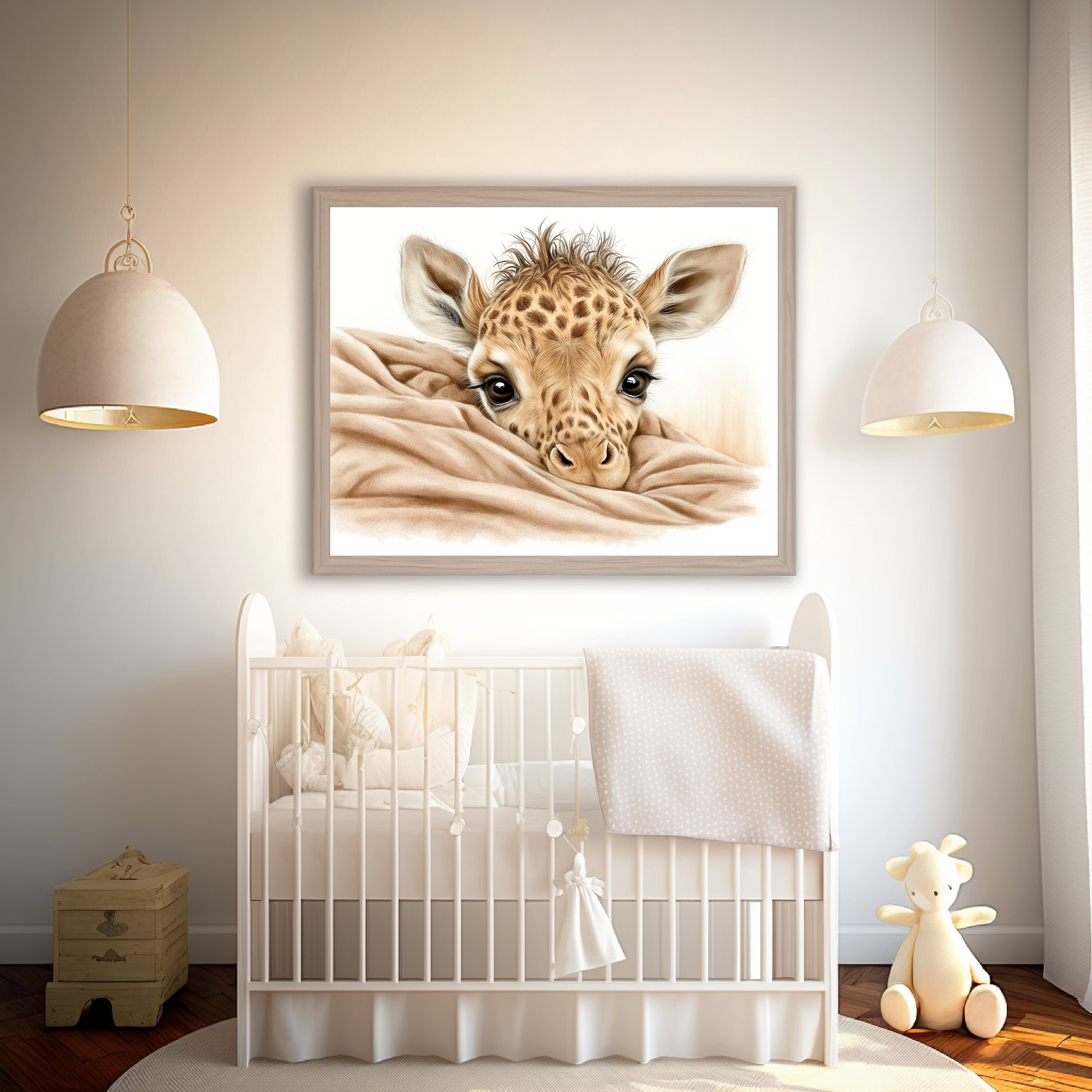 Printable Art, Cute Baby Giraffe, Safari Nursery Decor Boy, Giraffe ...