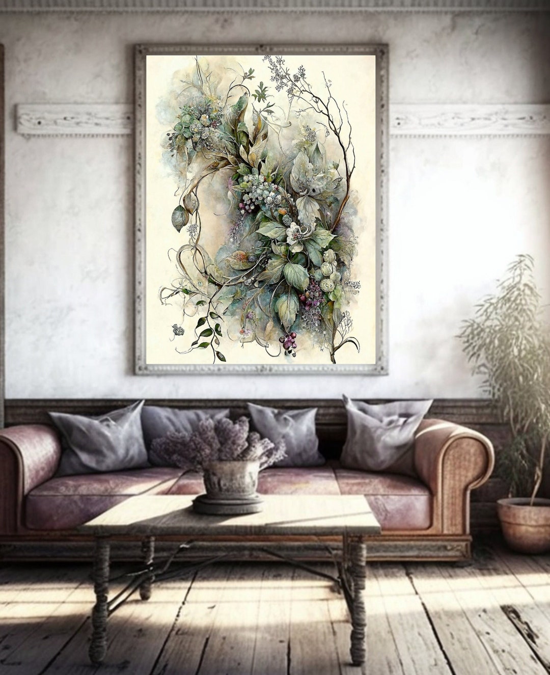 Printable Wall Art, Mediterranean Wall Art, Bloomcore, Sage Green Wall ...