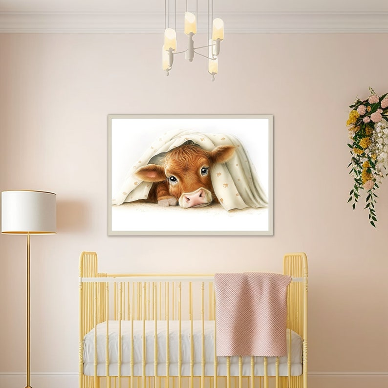 Printable Art Nursery Cow Jersey Cow Art Cow Nursery Decor - Etsy