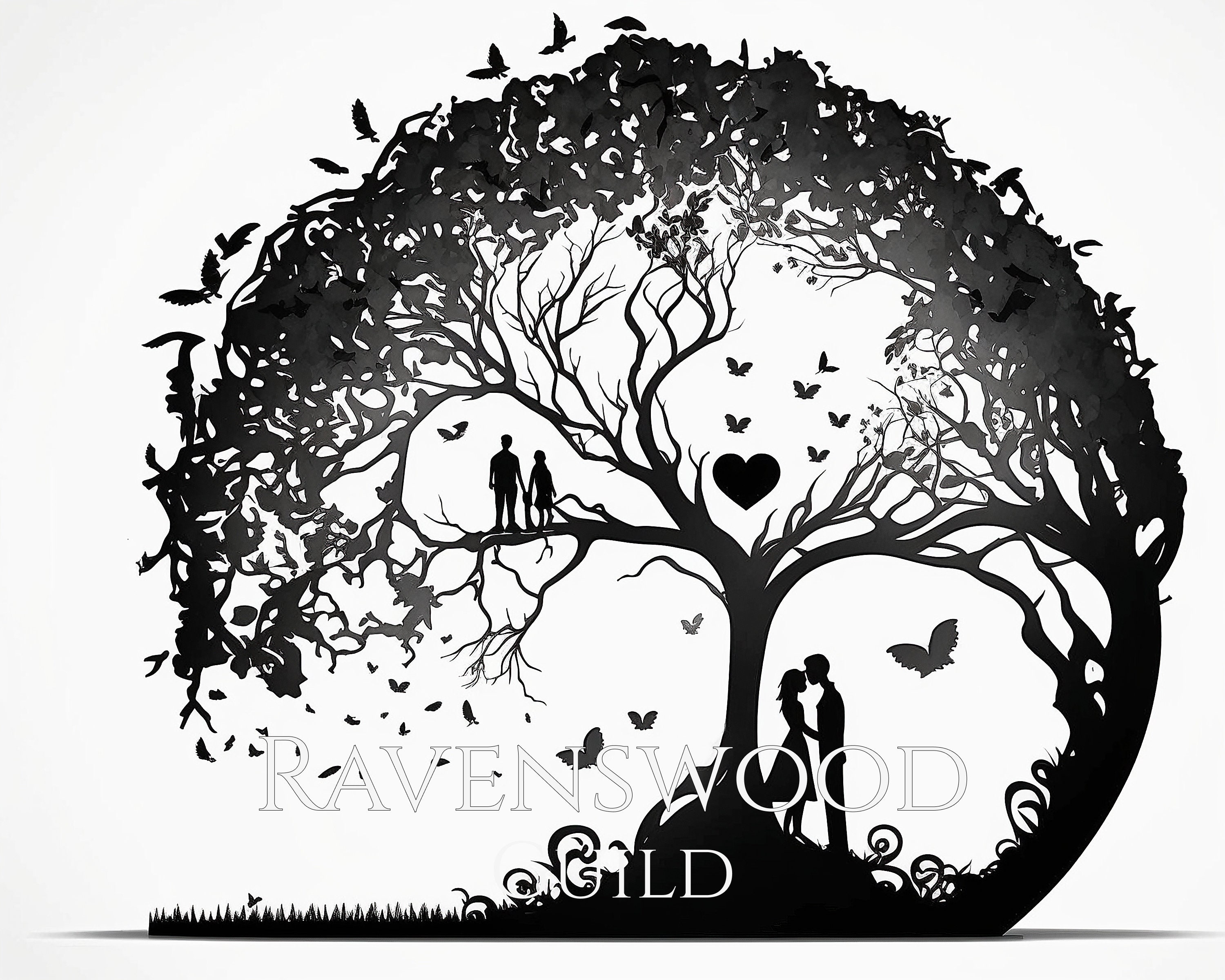 Whimsical, Black & White Family Tree, Printable Download, Family Wall ...