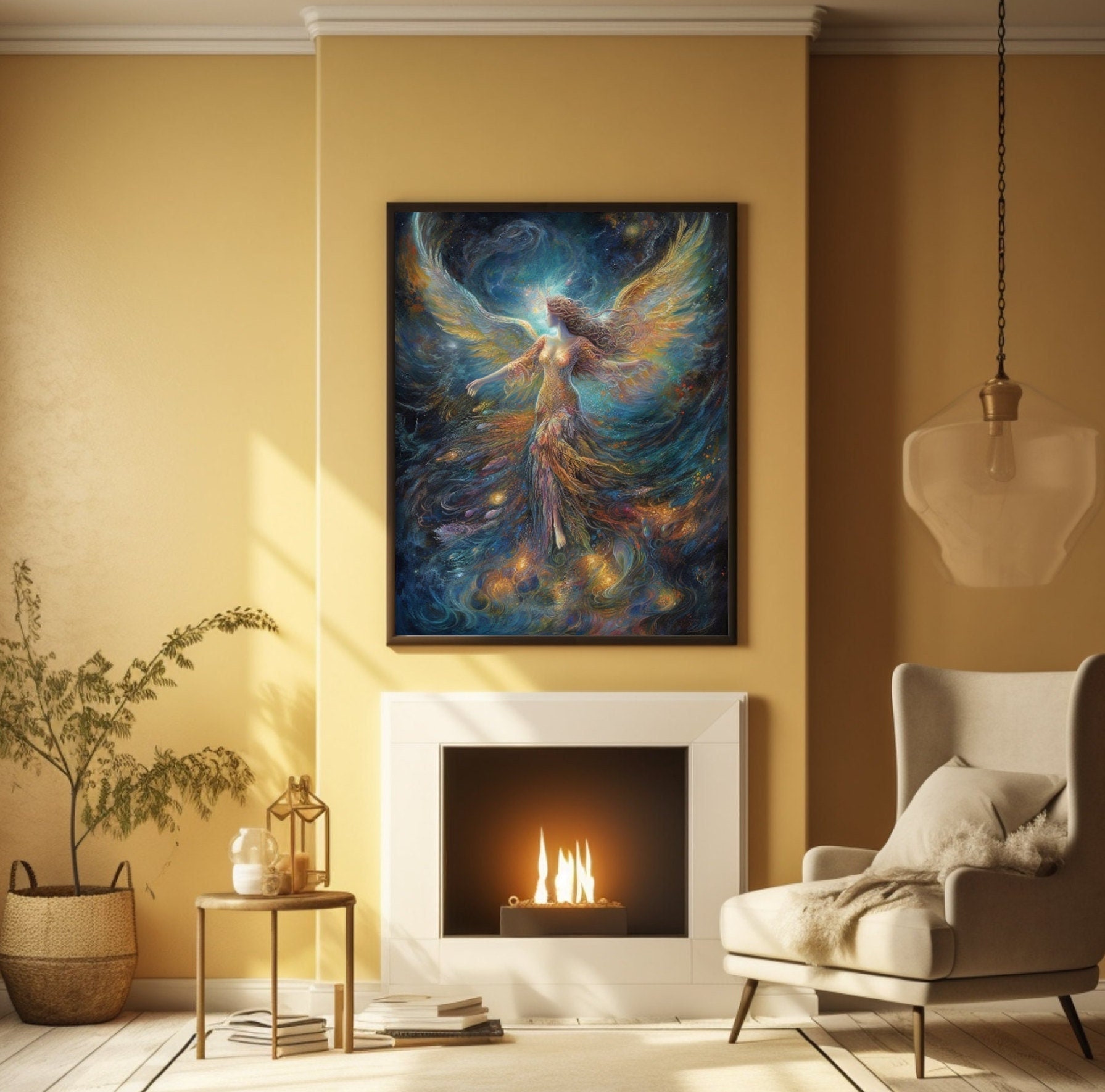 Printable, Rainbow Seraphim, Biblical Angel, Christian Artwork ...