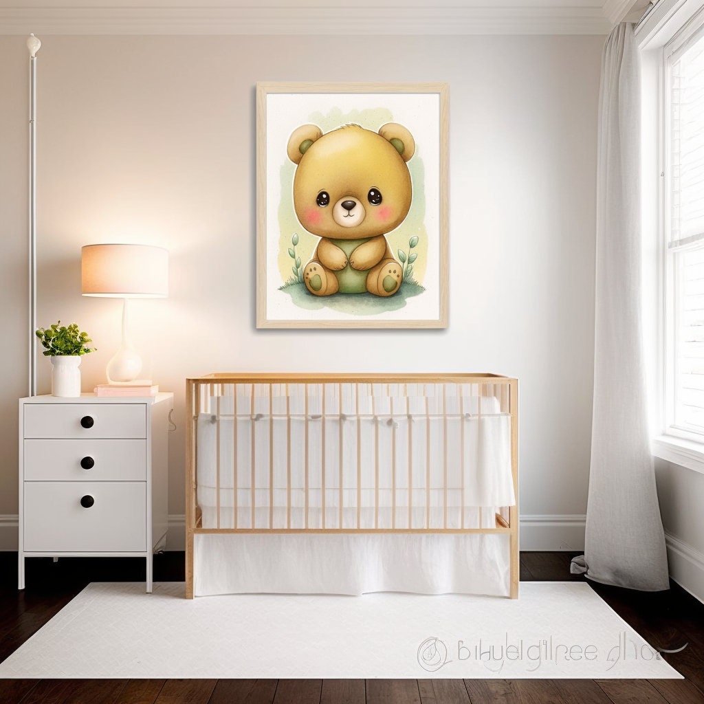Teddy Bear Baby Neutral Nursery Decor, Baby Bear Nursery Printable ...