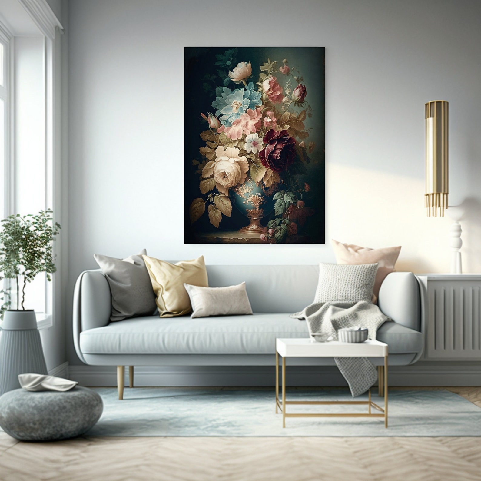 Printable Art, Baroque Art Print, Floral Still Life Painting, Coquette ...