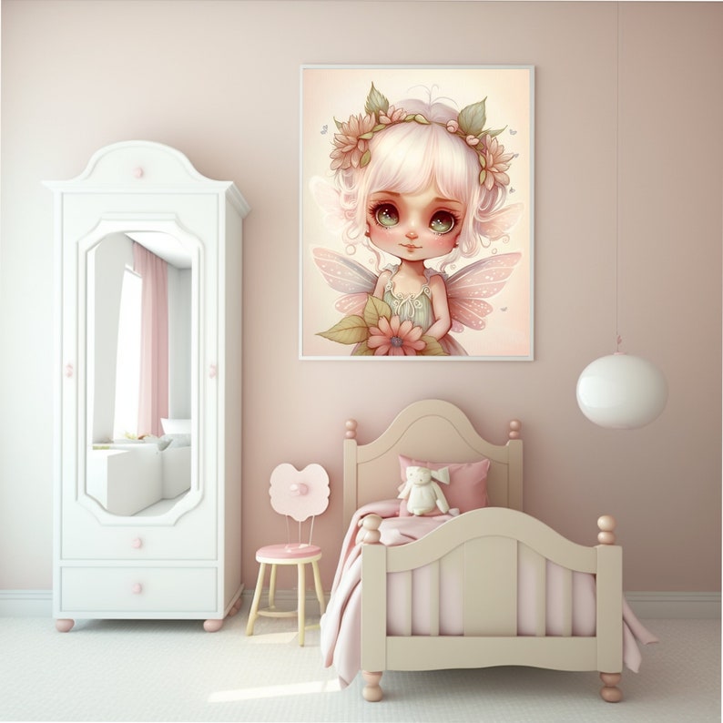 Printable Wall Art, Pink Fairy, Fairy Nursery Art, Fairy Wall Art ...