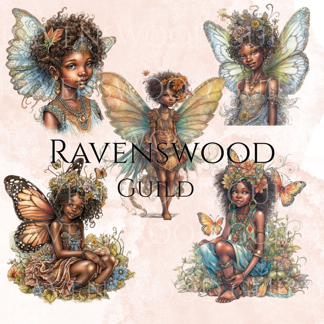Black Girl Magic Art, Bundle, African American Fairies, Fairy Wall Art ...