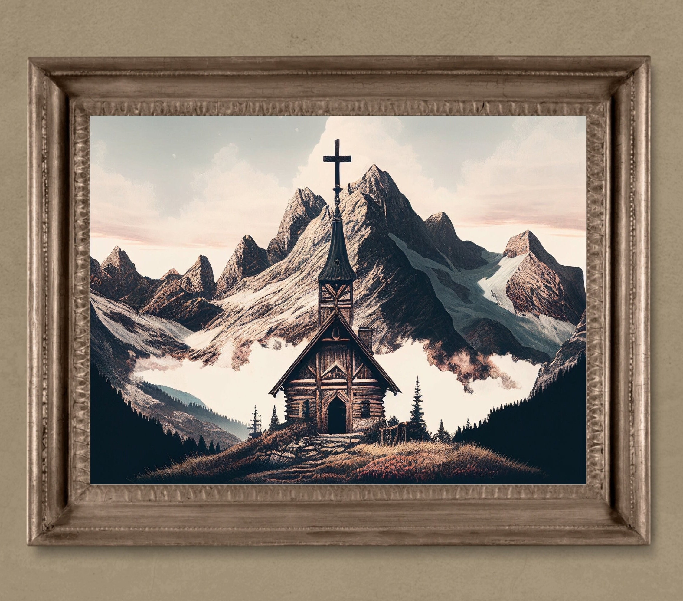 Printable Art, Christian Artwork, Christian Wall Art Canvas, Mountain ...