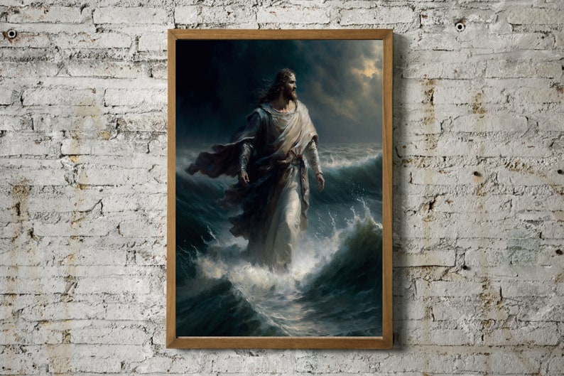 Printable Wall Art Jesus in the Storm Christian Art - Etsy