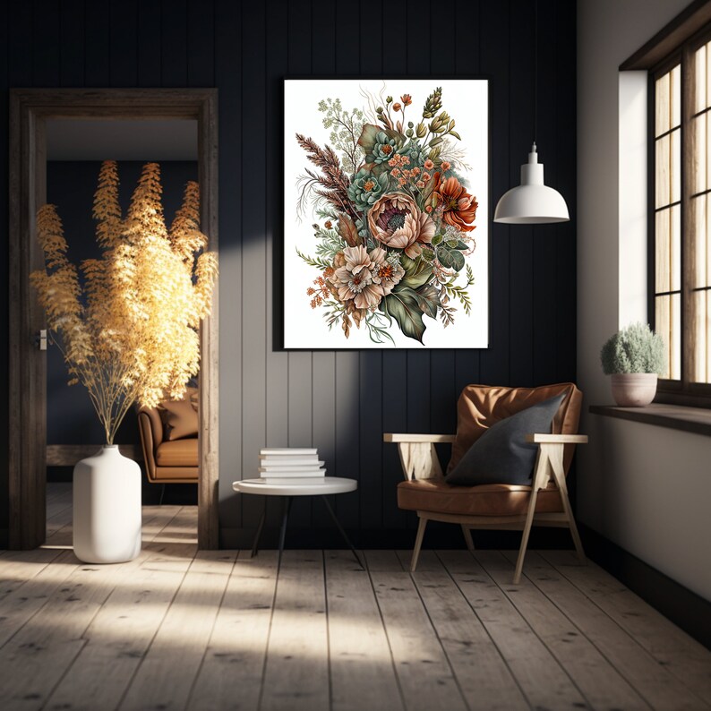 Printable Art, Boho Rust White 1, Terracotta, Maroon, Burnt Orange ...