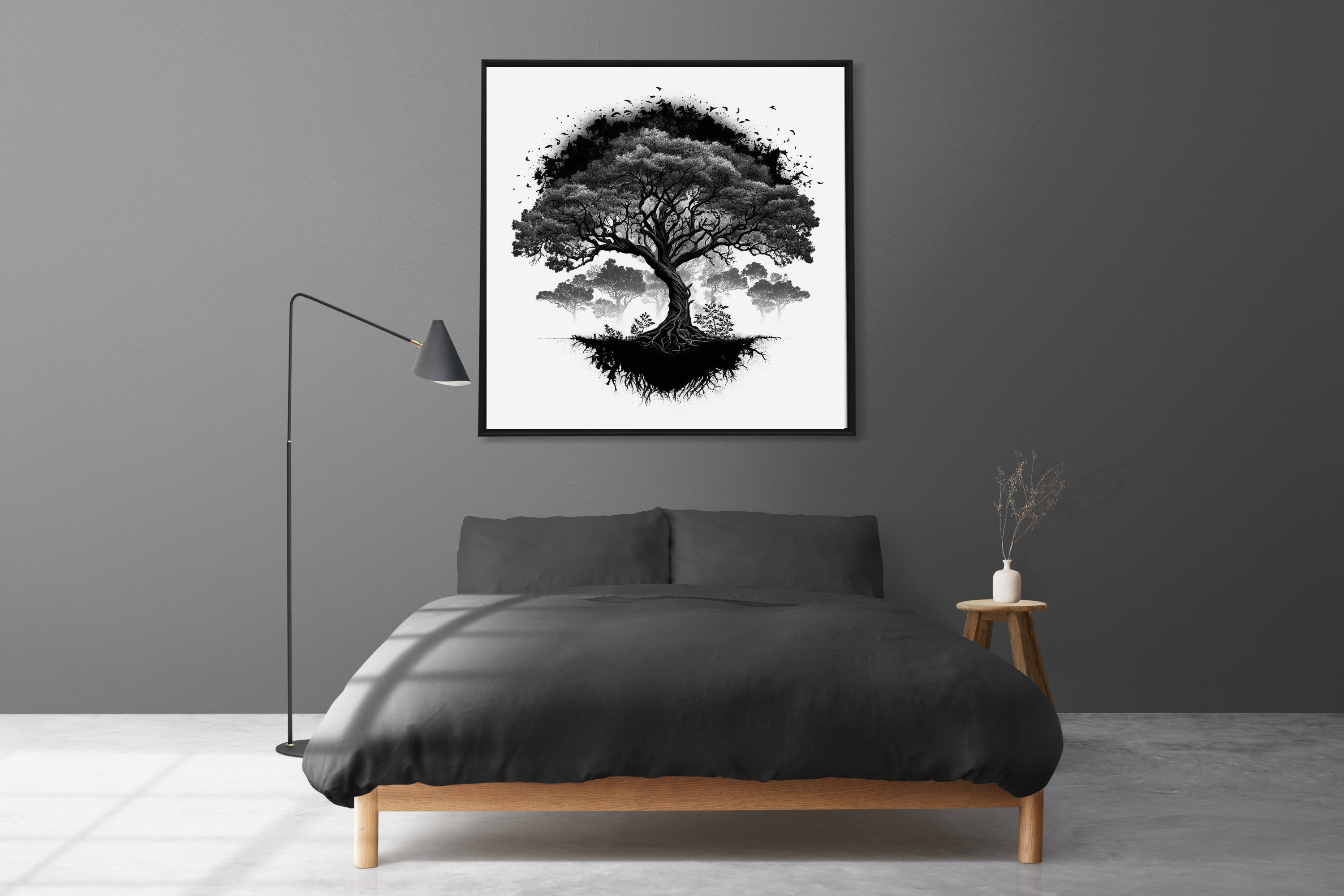 Printable Art Family Tree Roots Tree of Life Black & White - Etsy