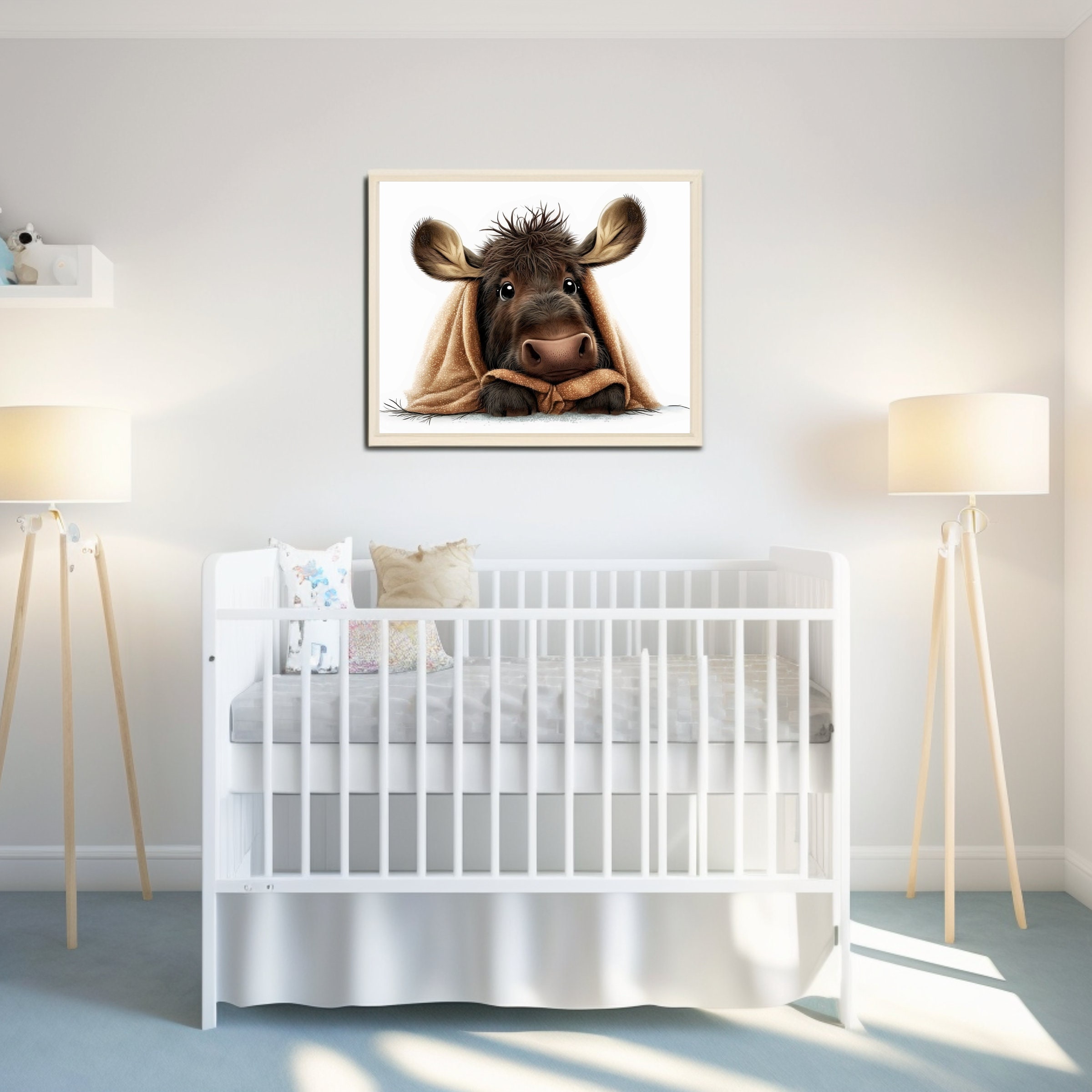 Printable Art, Baby Moose Nursery, Forest Animal Print, Moose Decor ...