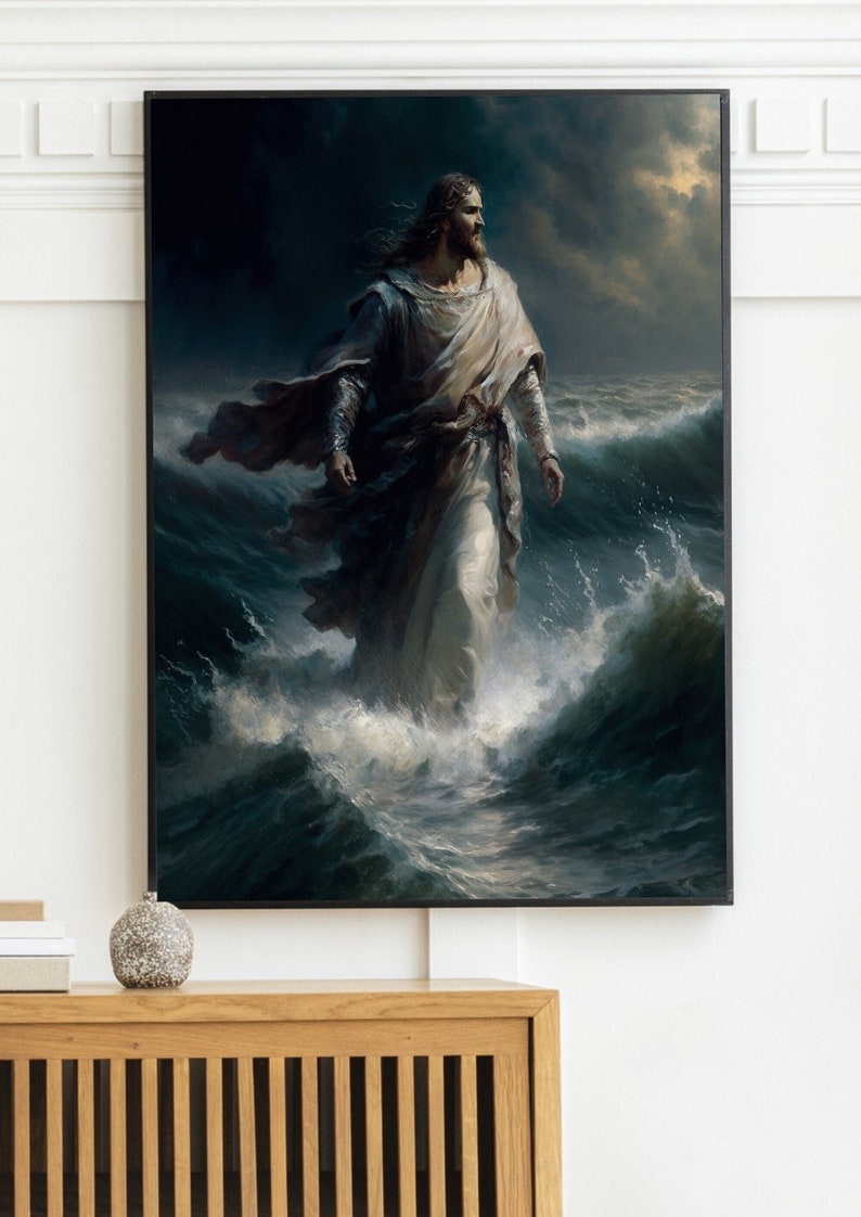 Printable Wall Art Jesus in the Storm Christian Artwork - Etsy