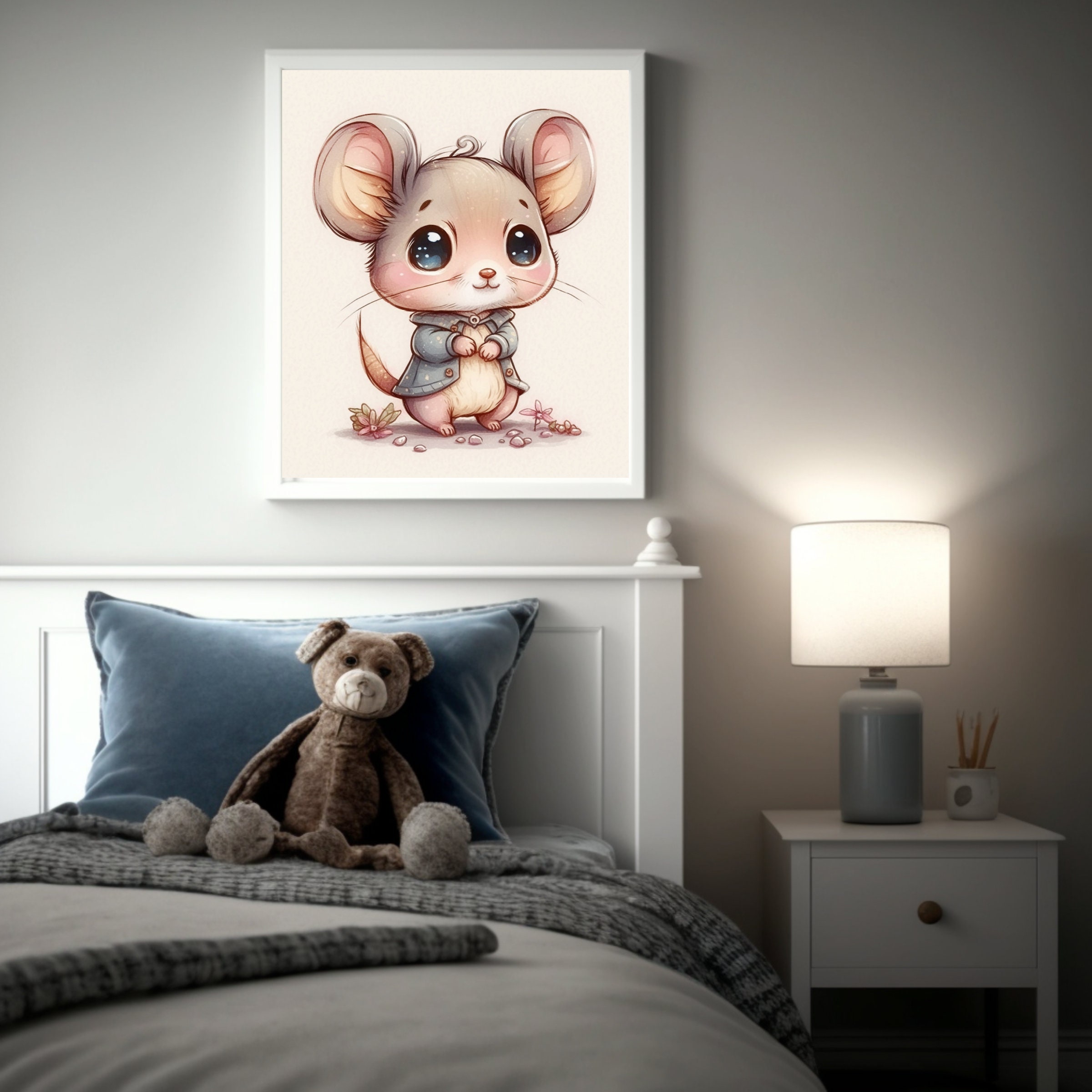Printable Art Nursery Decor Baby Mouse Farm Animals Nursery - Etsy