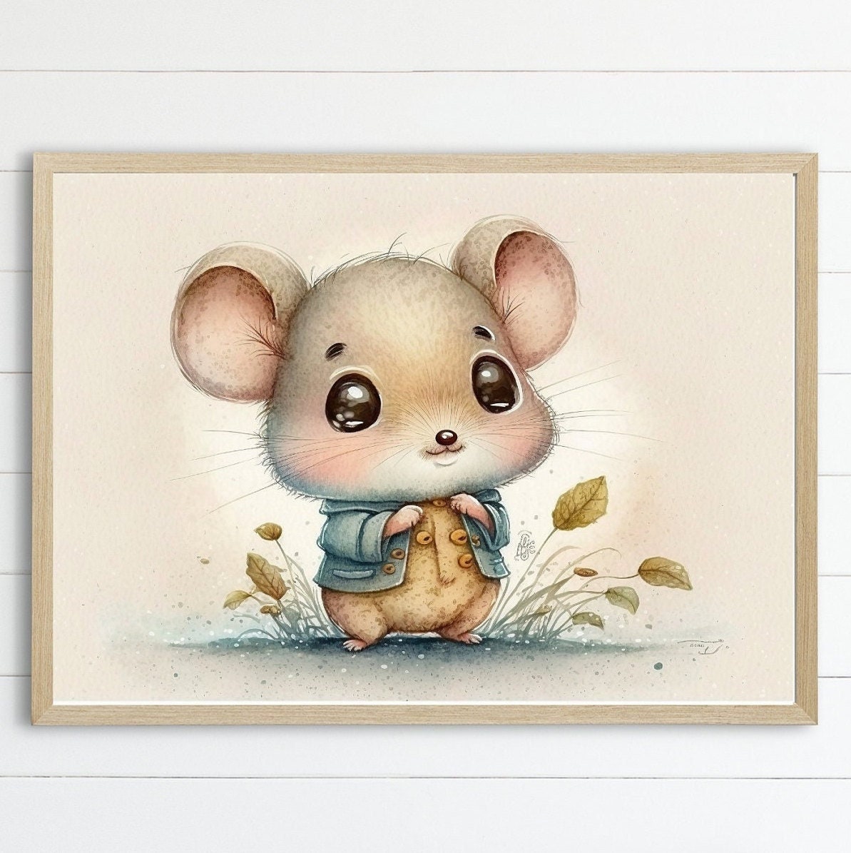 Printable Art, Cute Mouse Nursery Print, Nursery Decor Boy, Cute Baby ...