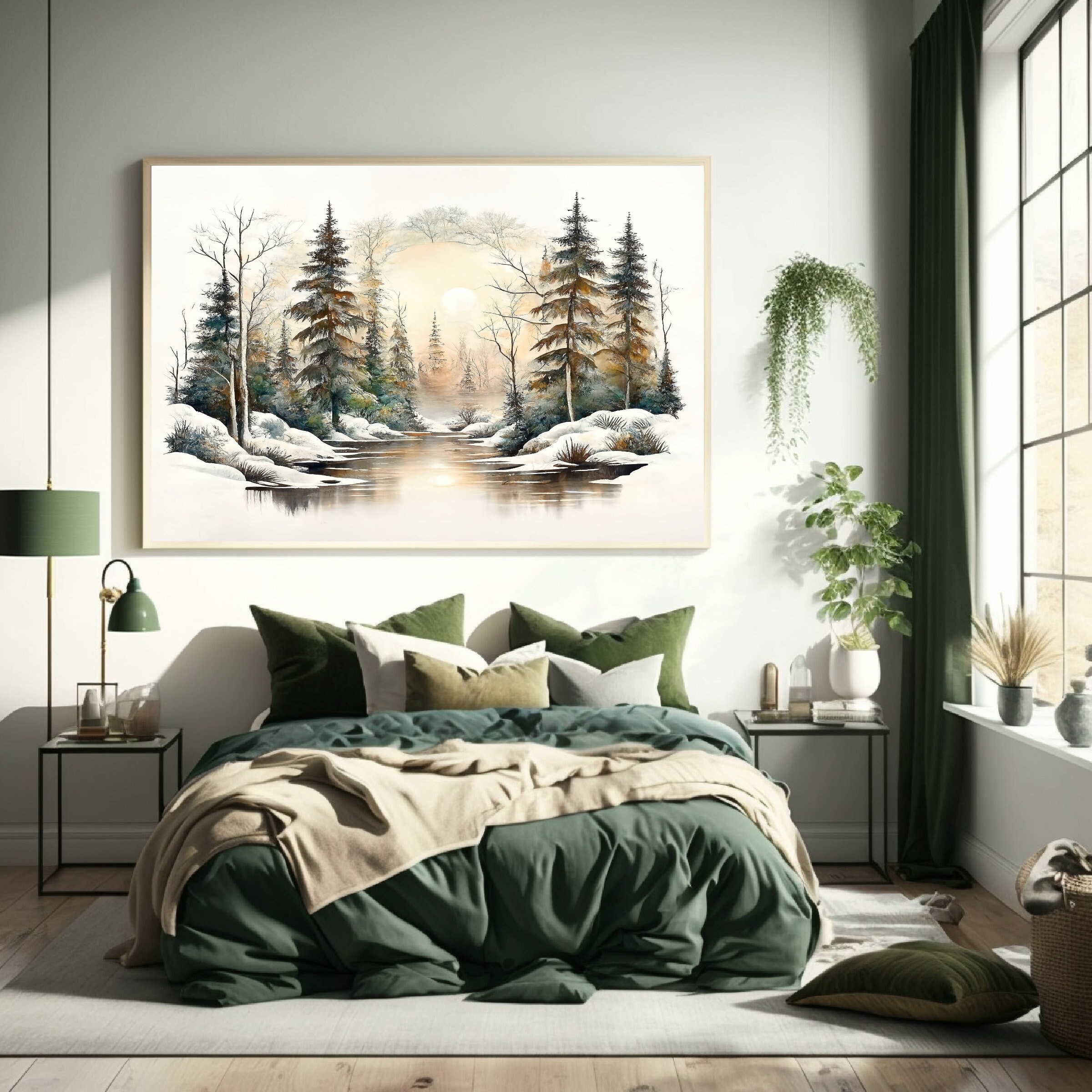 Printable Art, Nature Inspired Decor, Enchanted Forest, Pine Tree Art ...