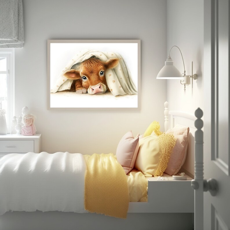 Printable Art Nursery Cow Jersey Cow Art Cow Nursery Decor - Etsy