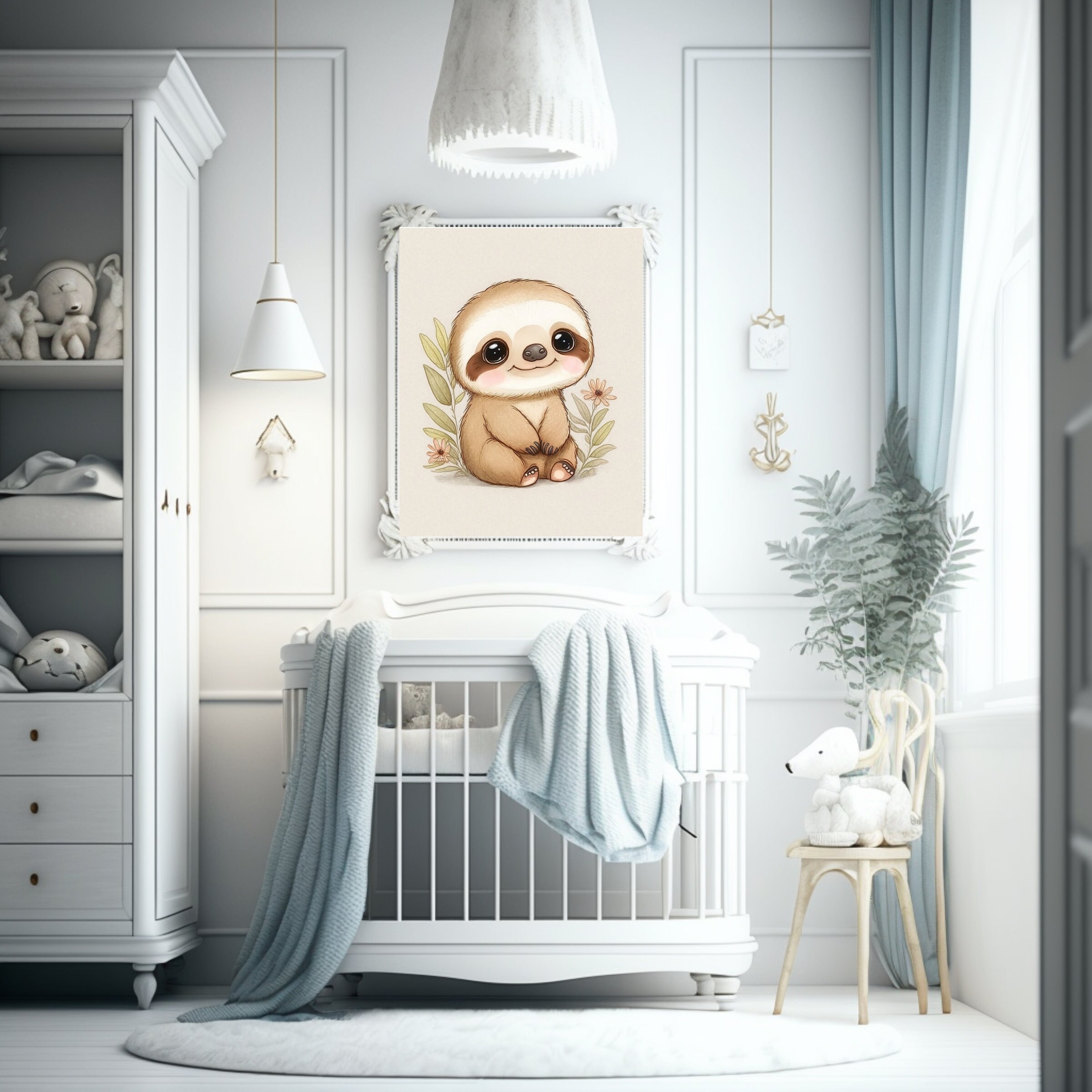 Printable Art Cute Sloth Baby Nursery Decor Sloth Baby - Etsy