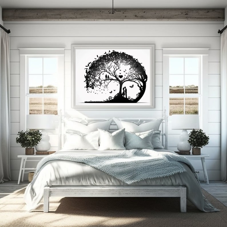 Whimsical, Black & White Family Tree, Printable Download, Family Wall ...