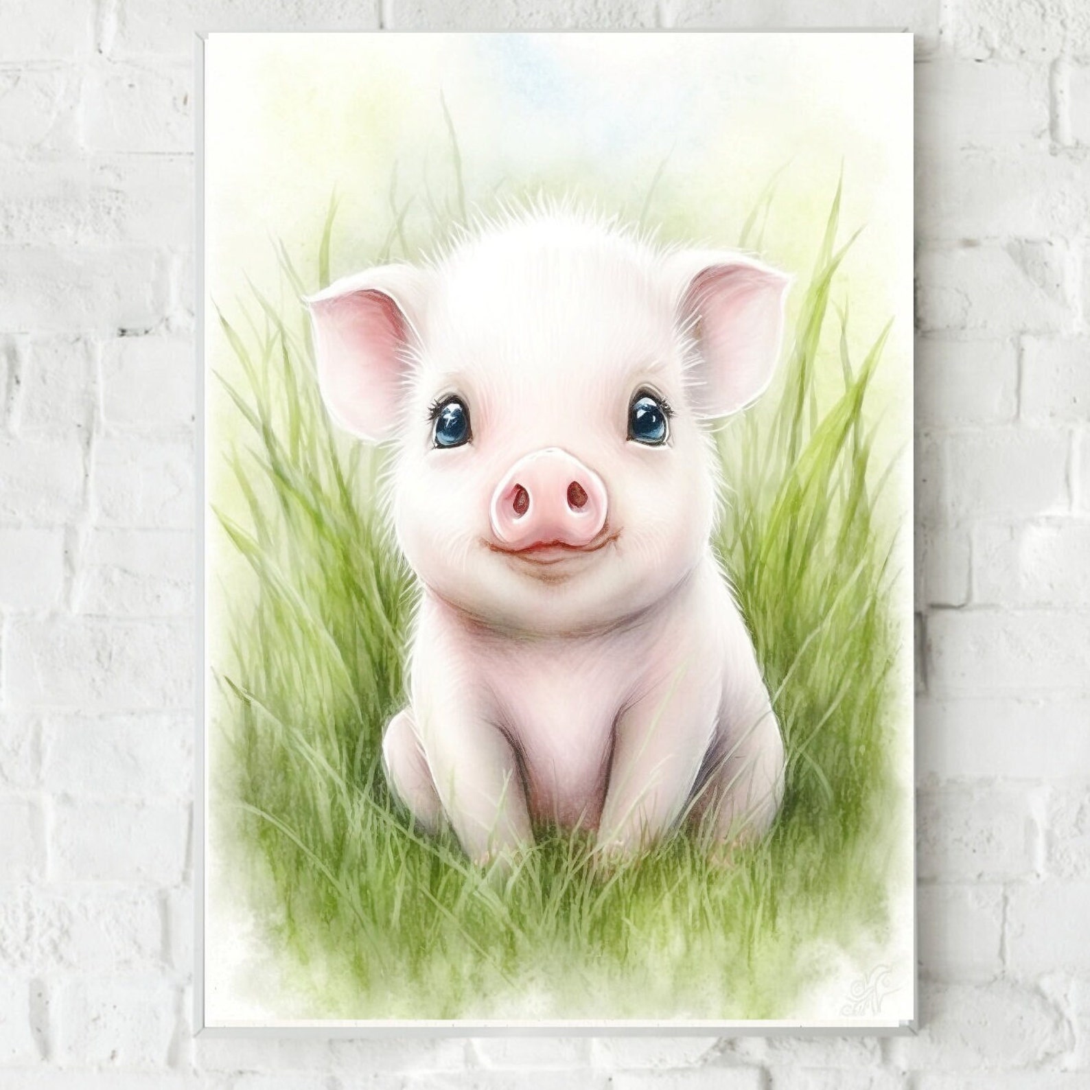 Baby Piglet Nursery Art, Printable, Nursery Wall Art Pig, Baby Shower ...