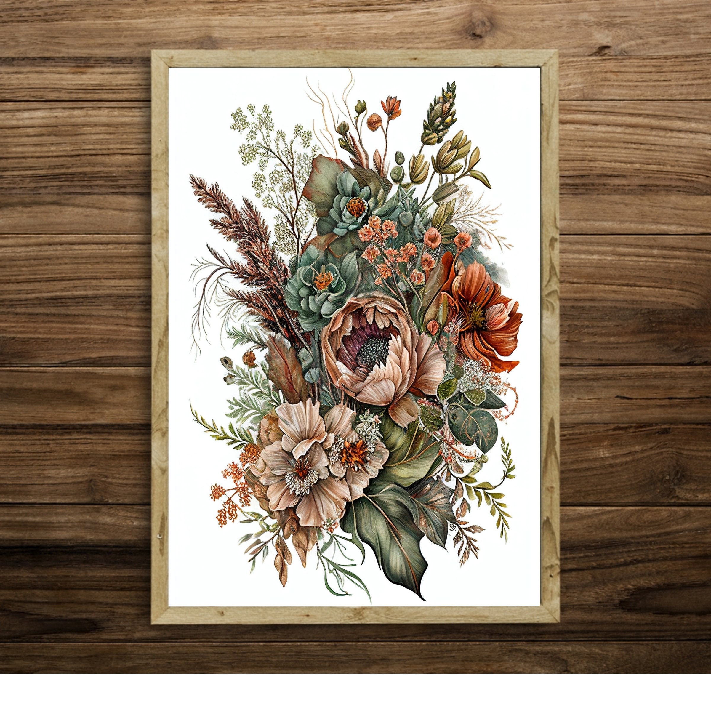 Printable Art, Boho Rust White 1, Terracotta, Maroon, Burnt Orange ...