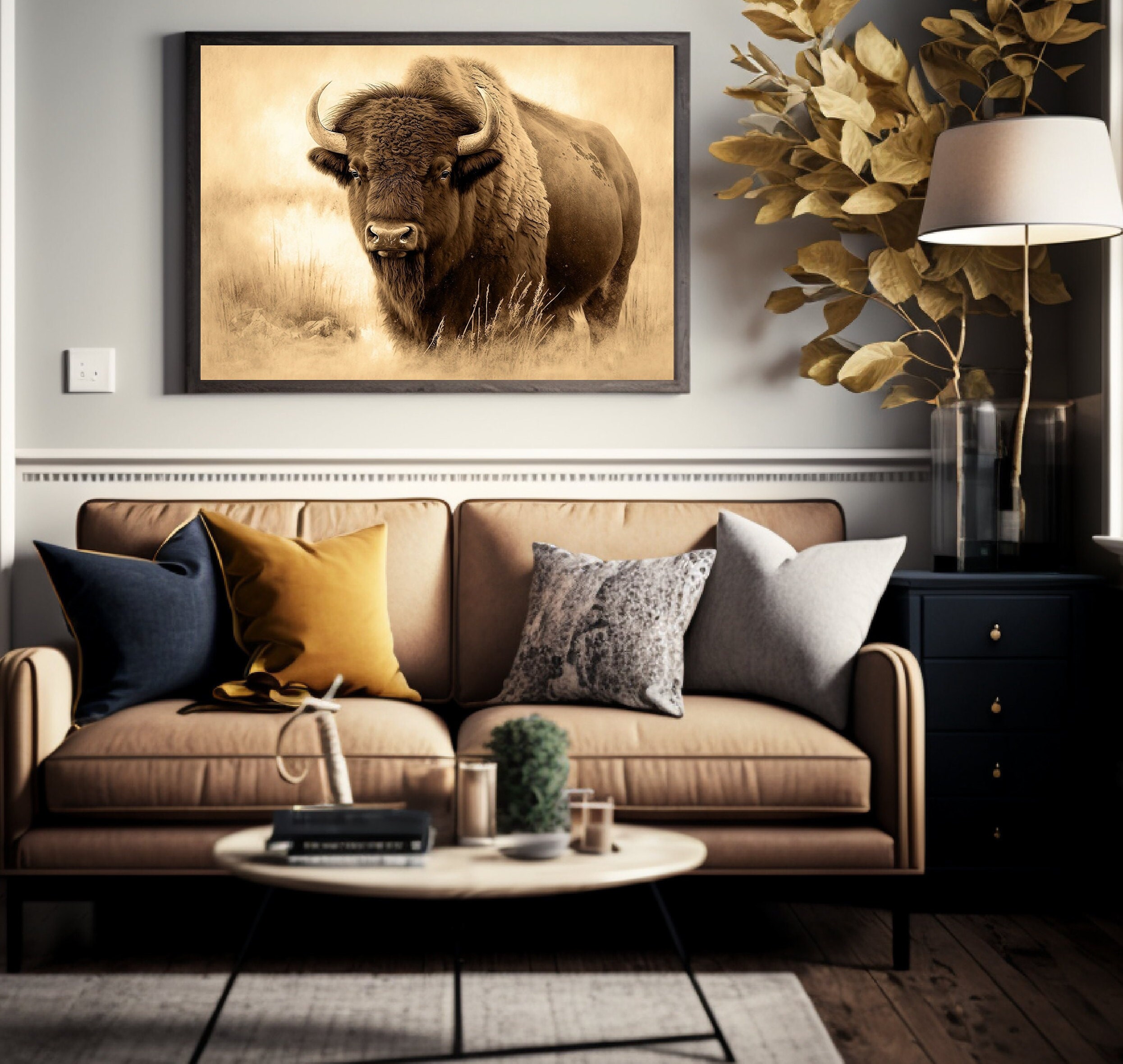 Printable Wall Art, Bison Wall Art, Buffalo Artwork, Buffalo Wall Art ...