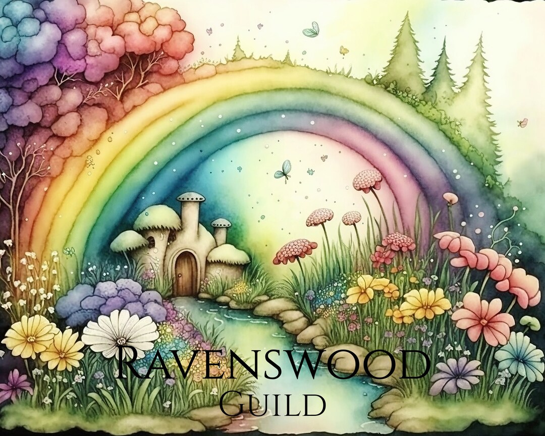 Printable Art, Fairycore Art, Pastel Rainbow Decor, Fairyland, Girly ...