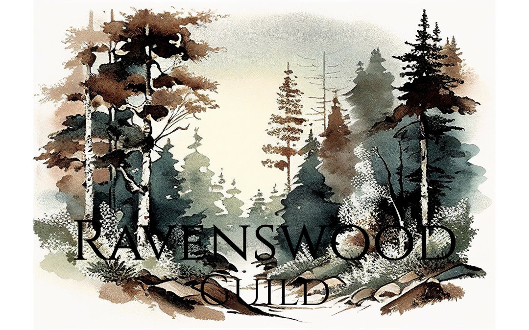 Printable Art, Watercolor Camo Forest, Enchanted Forest, Pine Tree Art ...