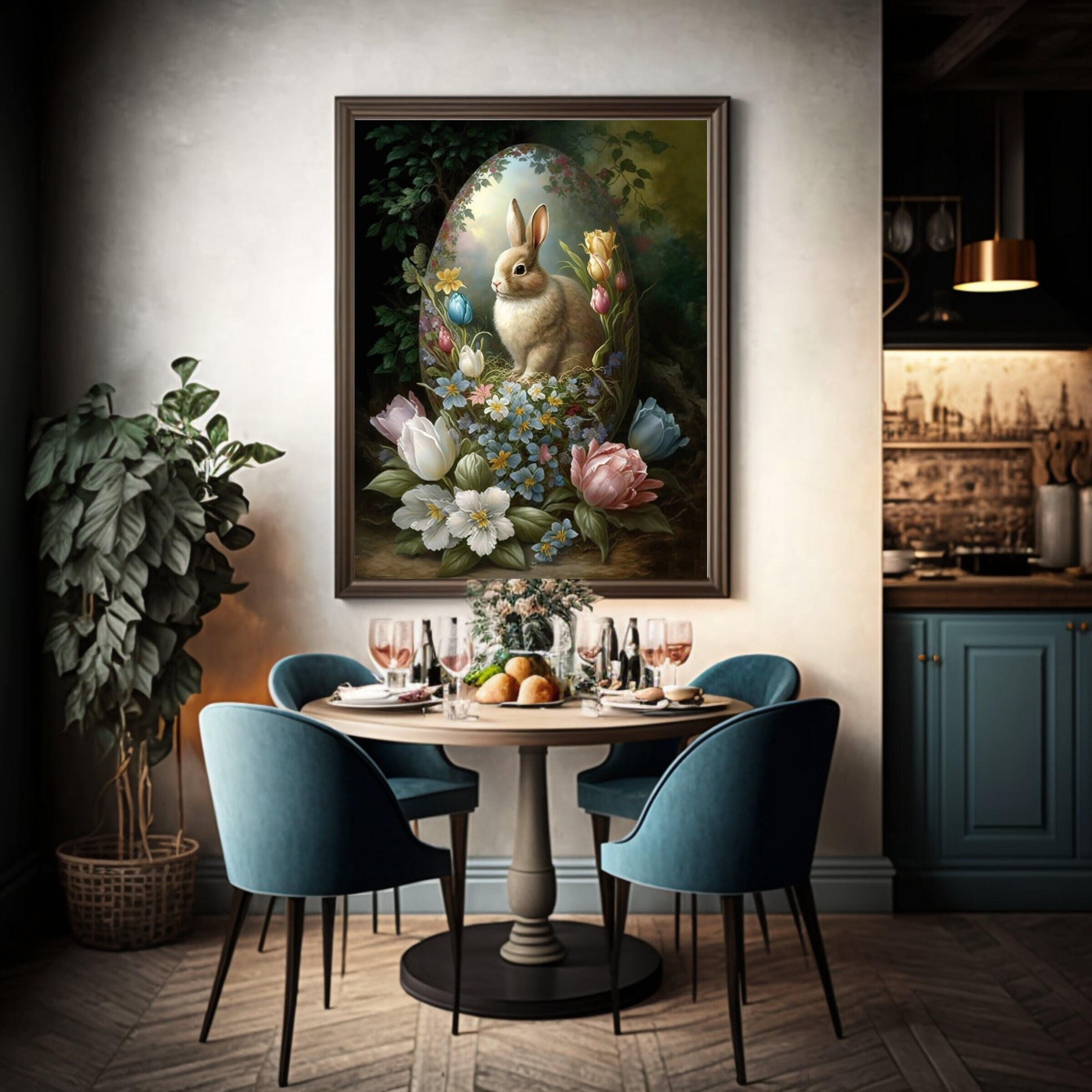 Sophisticated Easter Wall Art, Easter Printable Art, Easter Floral Art ...