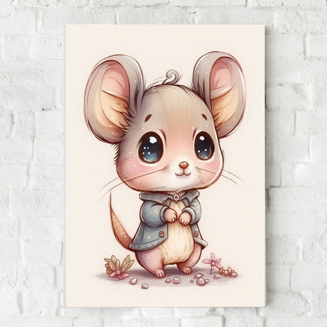 Printable Art, Nursery Decor Baby Mouse, Farm Animals Nursery, Cute ...