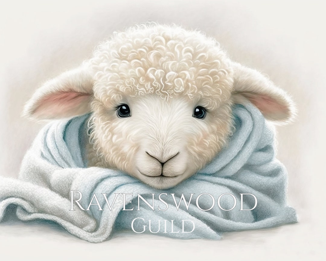 Printable Art, Little Lamb Nursery Wall Art, Baby Boy Blue Lamb, Tiny ...