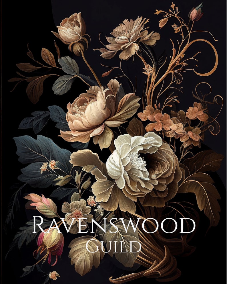 Printable Art Dark Floral Print Earth Tone Wall Art Dark - Etsy