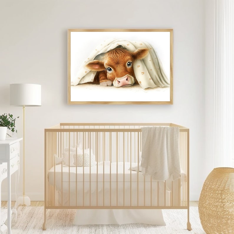 Printable Art Nursery Cow Jersey Cow Art Cow Nursery Decor - Etsy