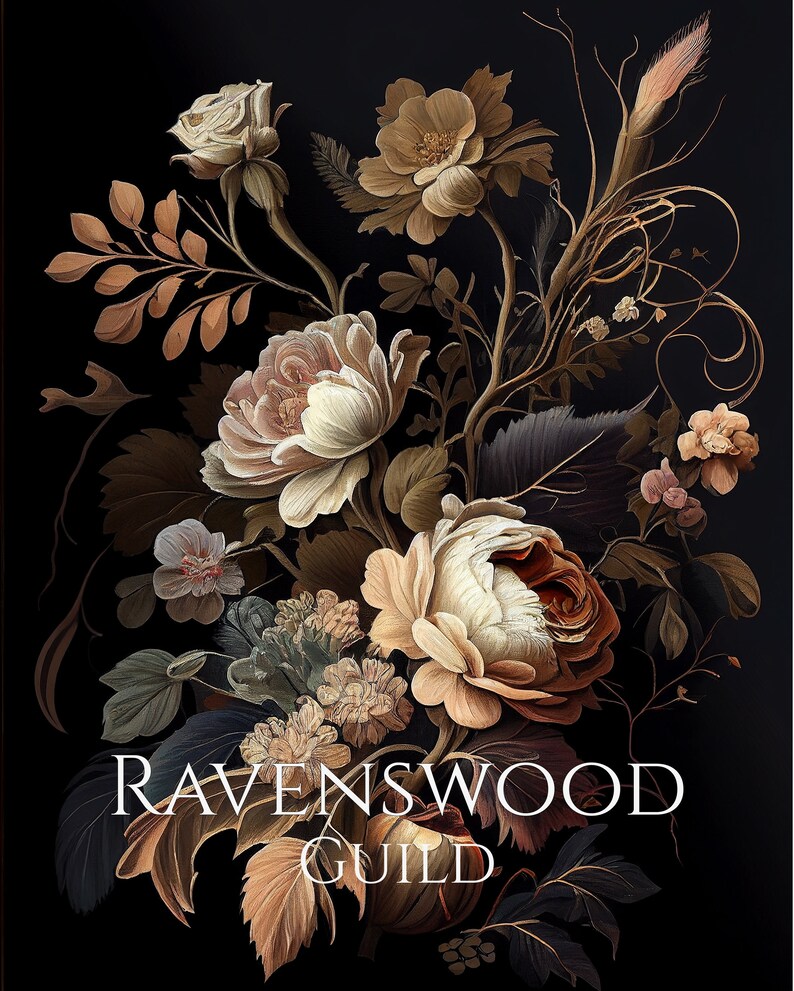 Printable Art, Dark Floral Print, Earth Tone Wall Art, Dark Academia ...