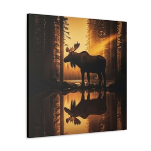 CANVAS Wall Art, Moose Country, Nature Inspired Decor, Moose Wall Art ...