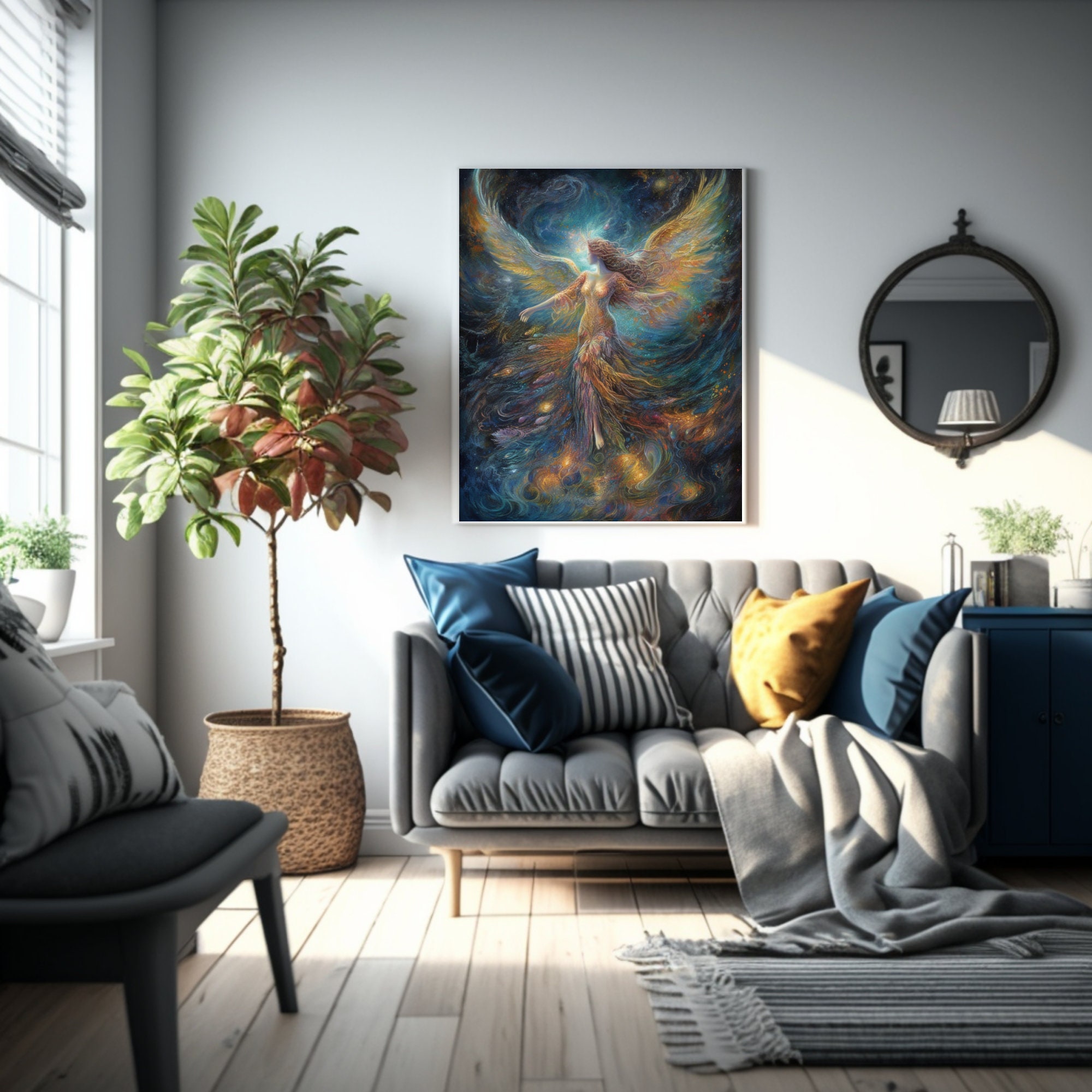 Printable Rainbow Seraphim Biblical Angel Christian - Etsy