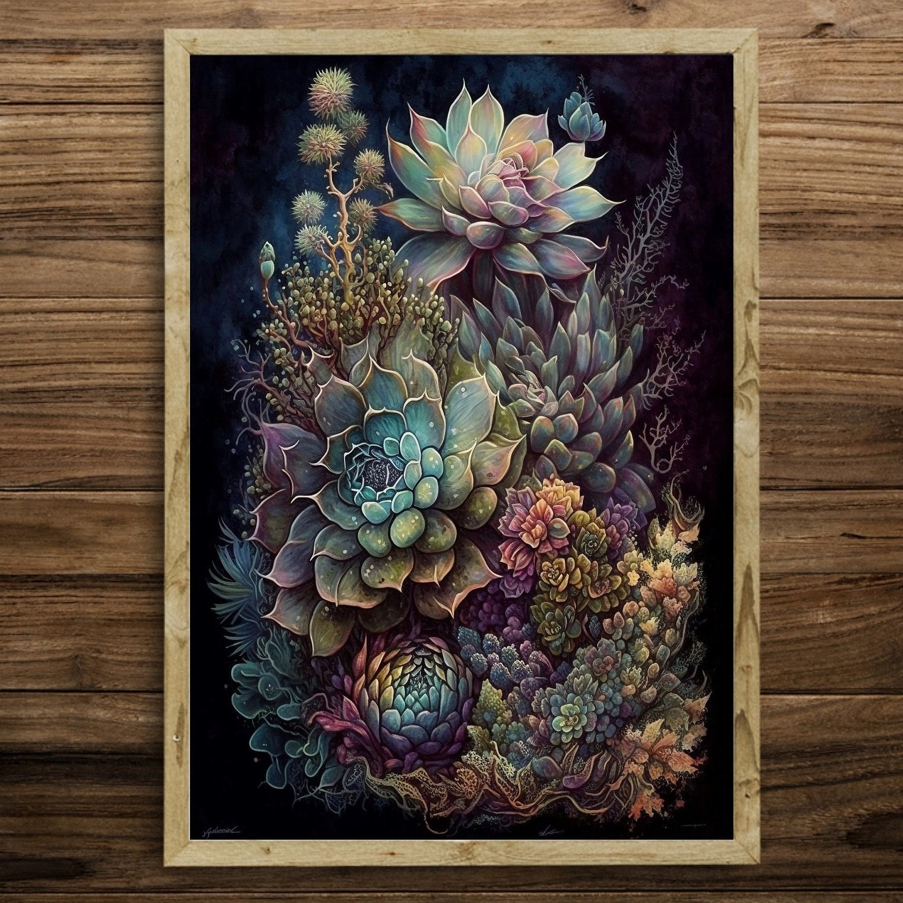 Printable Wall Art, Rainbow Succulents, Boho Modern Wall Art, - Etsy