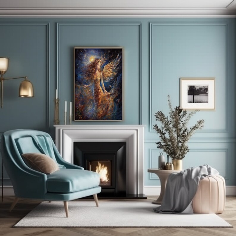 Printable Wall Art Seraphim Biblical Angel Christian Etsy