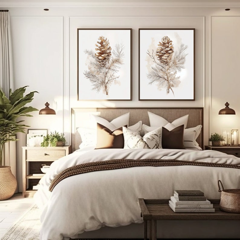 Printable Set of 2, Neutral Pinecone Prints, Forestcore, Granola Girl ...