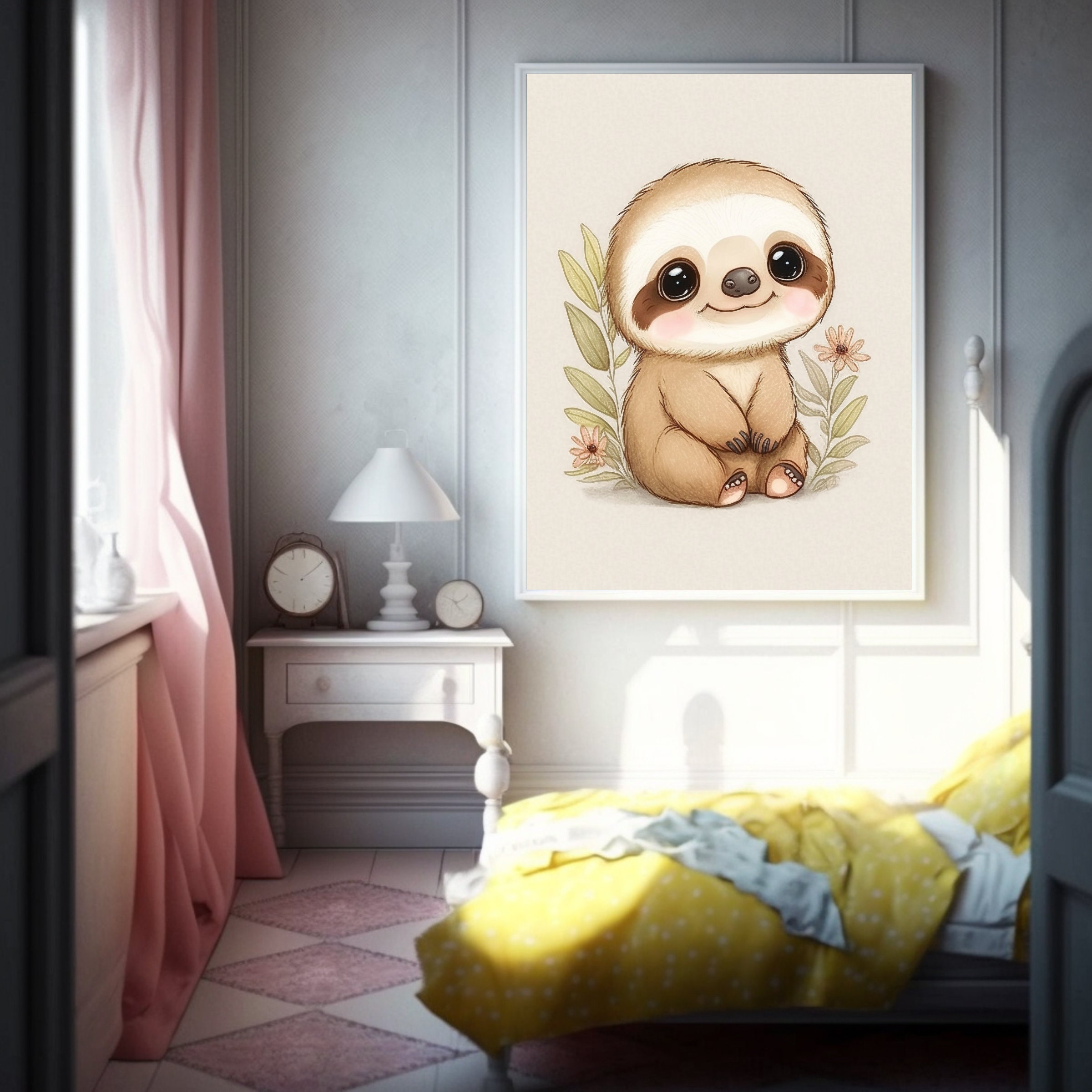 Printable Art Cute Sloth Baby Nursery Decor Sloth Baby - Etsy