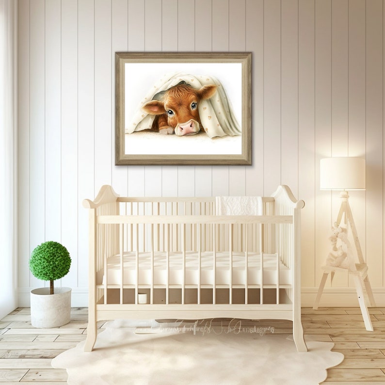 Printable Art Nursery Cow Jersey Cow Art Cow Nursery Decor - Etsy