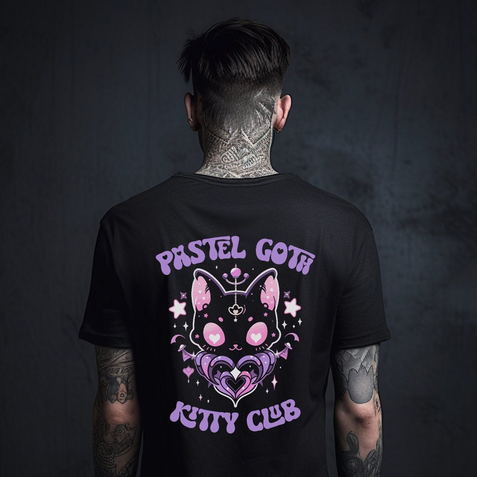 Soft Goth Shirt Pastel Goth Kitty Club Black Pastel Goth Cute - Etsy