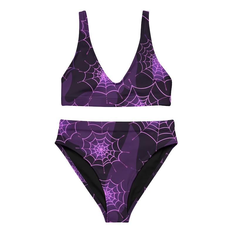 Bikini Set Spider Web | Pastel Goth Bikini, High Waisted Bikini, Goth ...