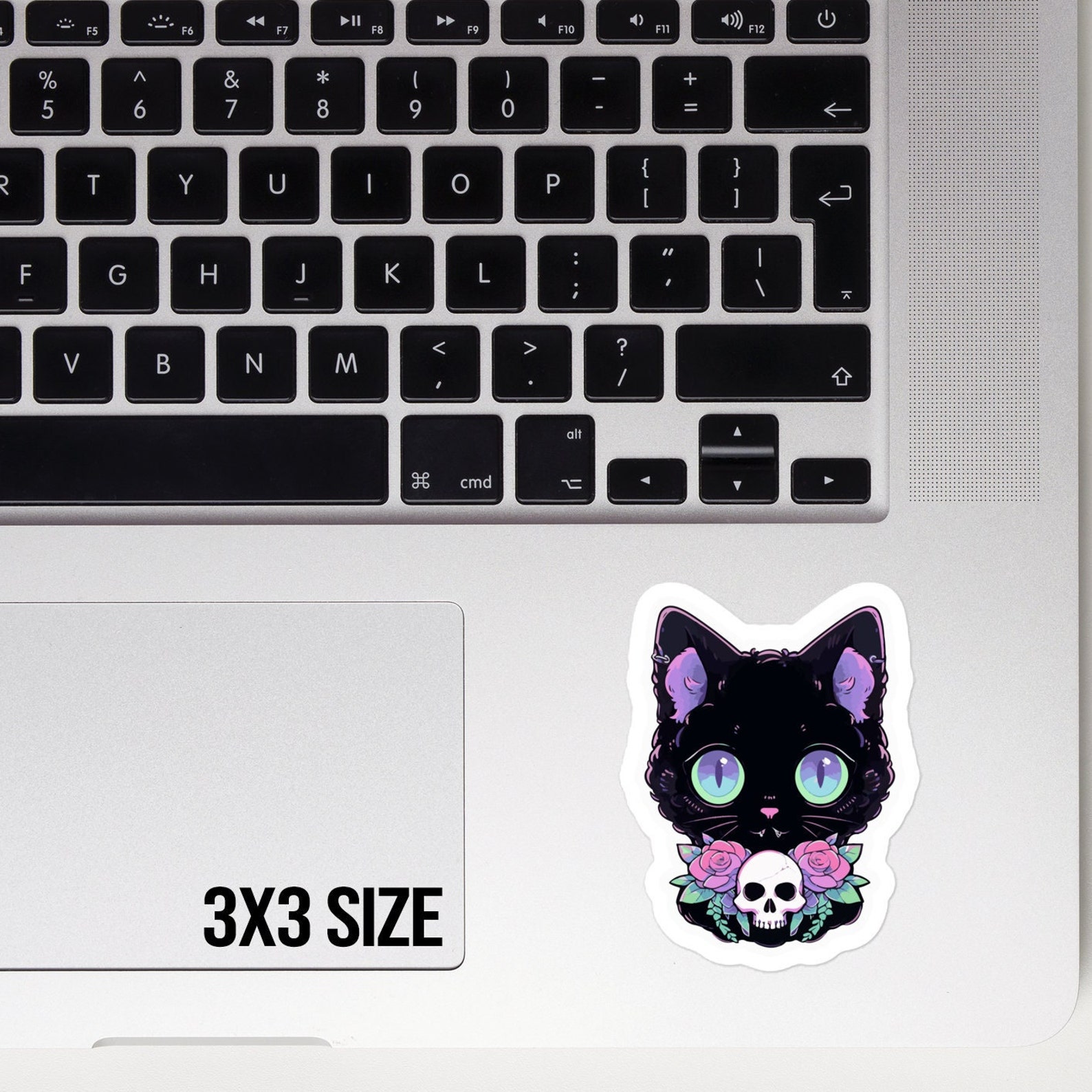 Black Cat Sticker | Pastel Goth Sticker, Vinyl Sticker, Gothic Stickers ...