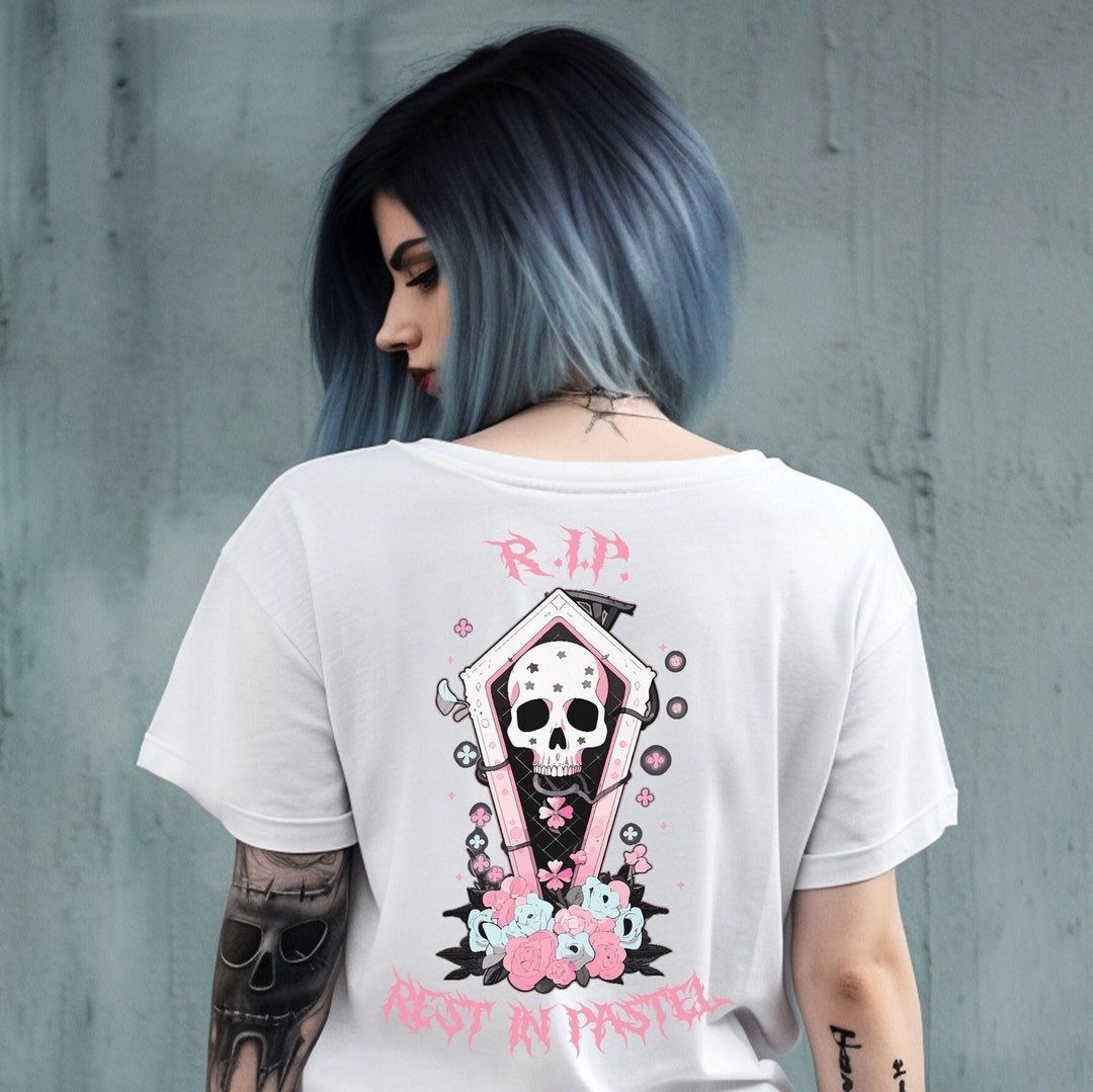 Soft Goth Shirt R.I.P. Rest in Pastel, White Pastel Goth Coffin T-shirt ...