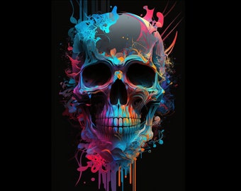 Vibrant Vision | Skull PNG | Instant Download | Mystical Skull ...