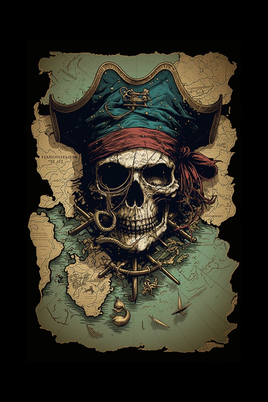 Pirate Themed Masterpiece | Skull PNG | Instant Download | Futuristic ...