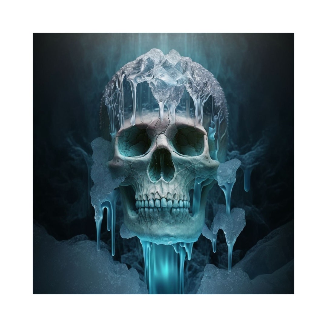 The Frozen Cascade | Skull PNG | Instant Download | Mystical Skull | Ai ...
