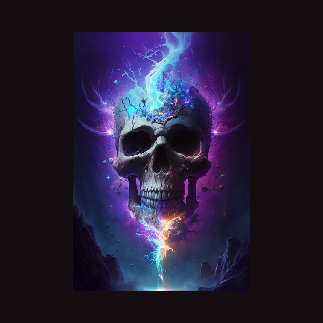 AI Art | Mystical Aura | Skull PNG | Instant Download | Futuristic Art ...