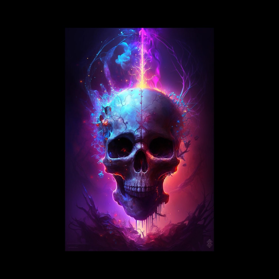 AI Art | Magical Aura |skull PNG | Instant Download | Futuristic Art ...